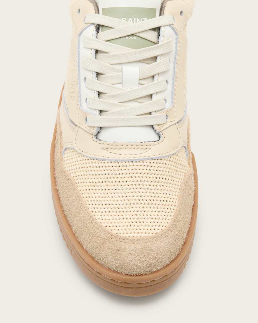 Regan Mesh And Suede Low Top Trainers CHALK WHITE/CLAY | ALLSAINTS